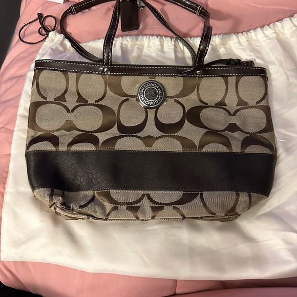 Coach | Bags | Coach Khakimahogany Small Tote | Poshmark